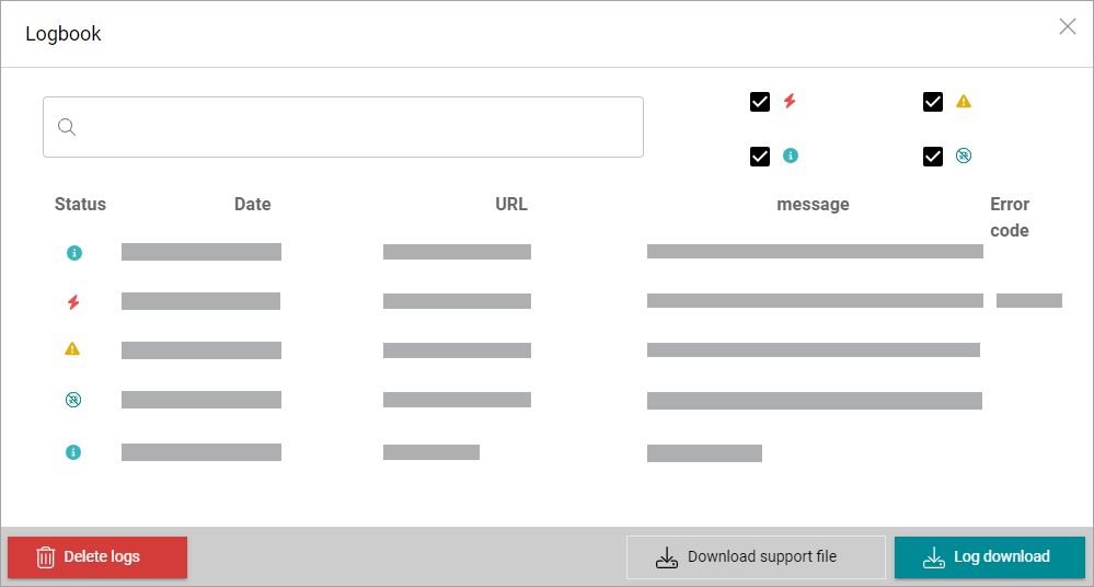 Deleting logbook entries