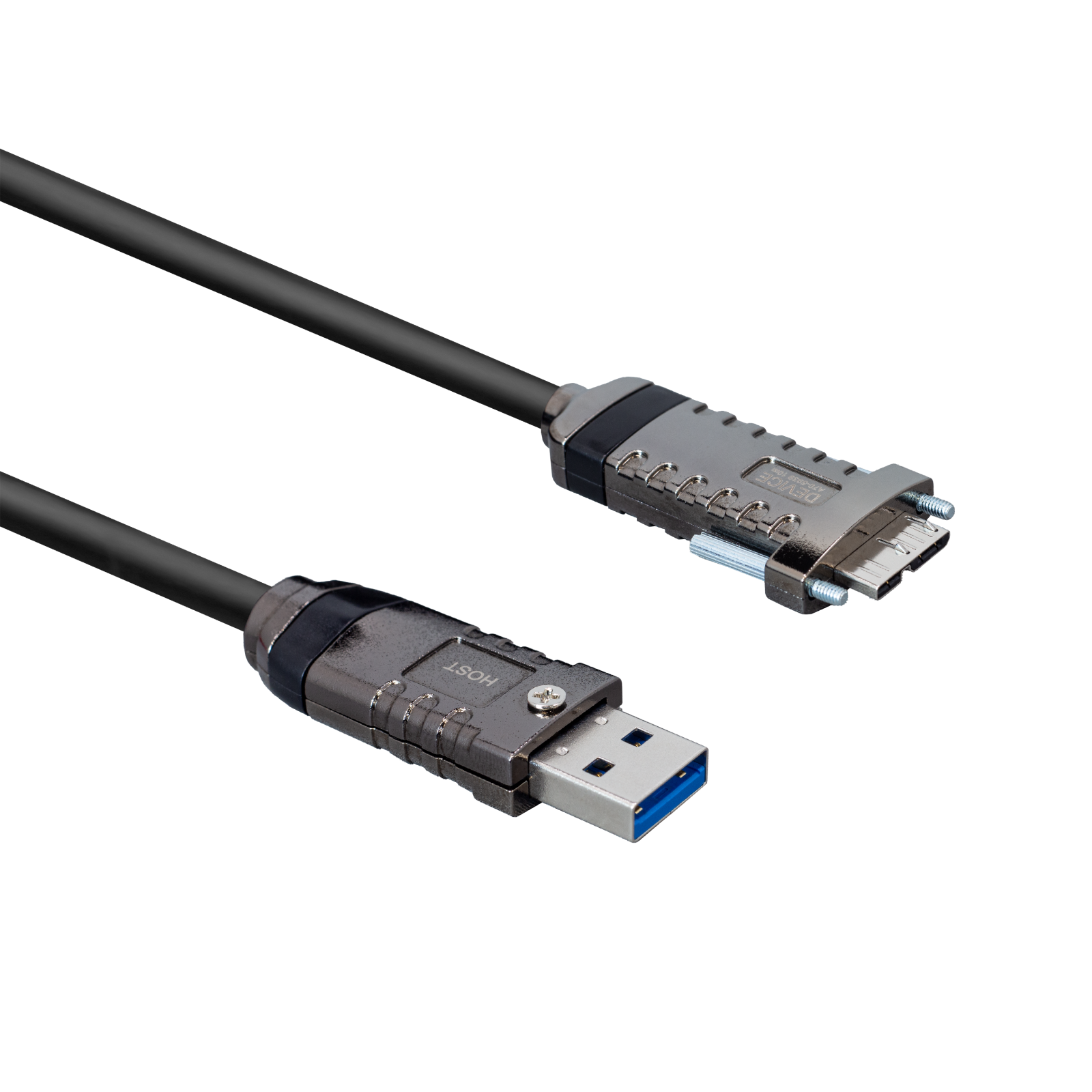 USB3 AOC, USB-A micro-B, straight, screwable, 10 m