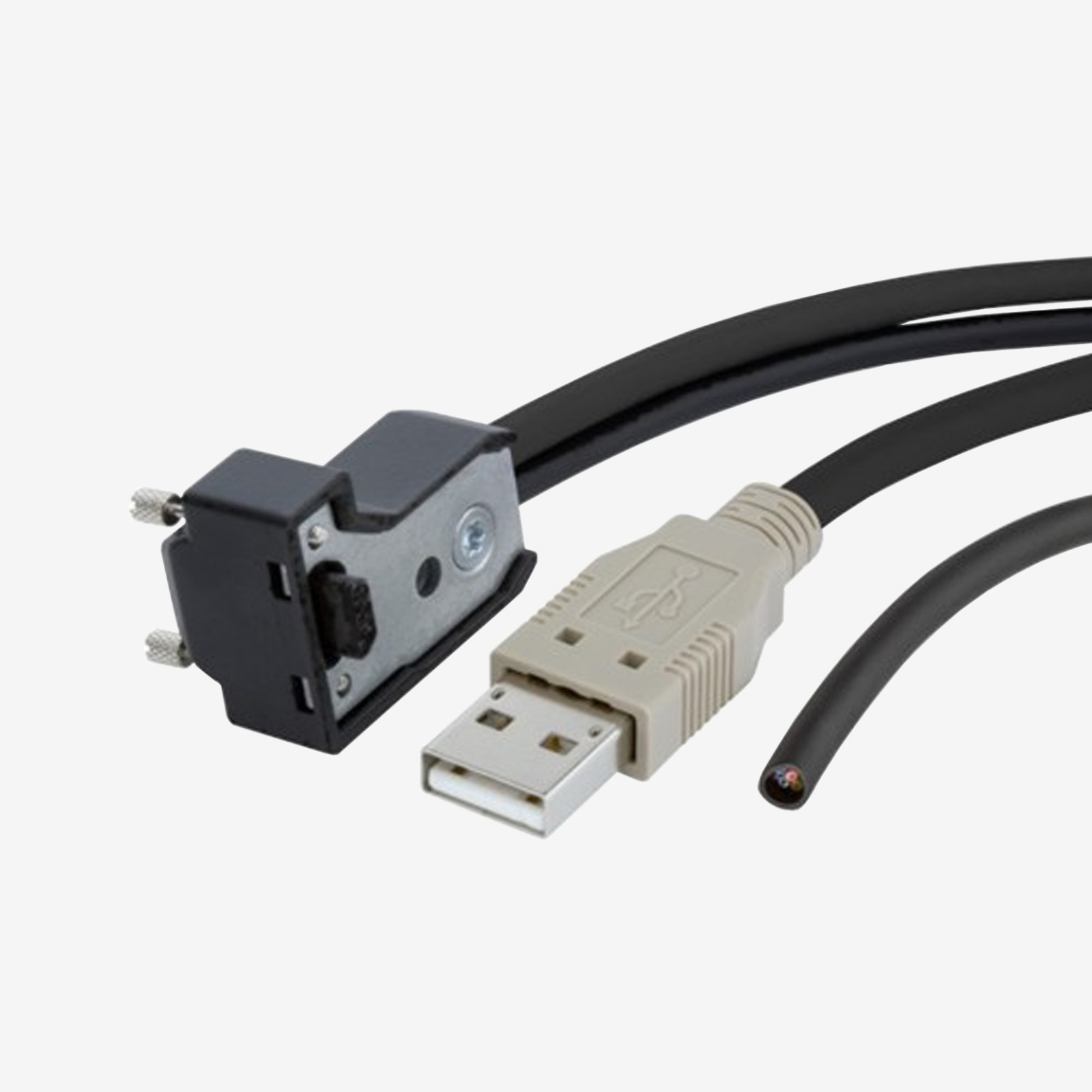 I/O cable with 4 additional strands, angled, screwable, 5 m