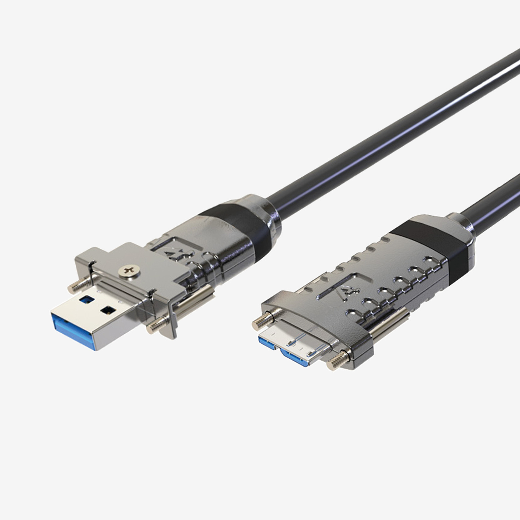 USB3 AOC, USB-A micro-B, straight, screwable, 5 m